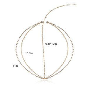 Other | Shegirl Boho Layered Head Chains Gold Rhinestone Headpiece ...